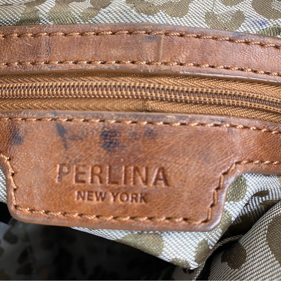 Perlina | Bags | Perlina Tan Leather Messenger Flap Crossbody Bag ...